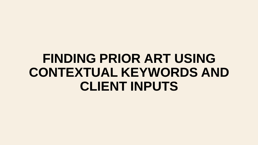 Prior Art Using Contextual Keywords